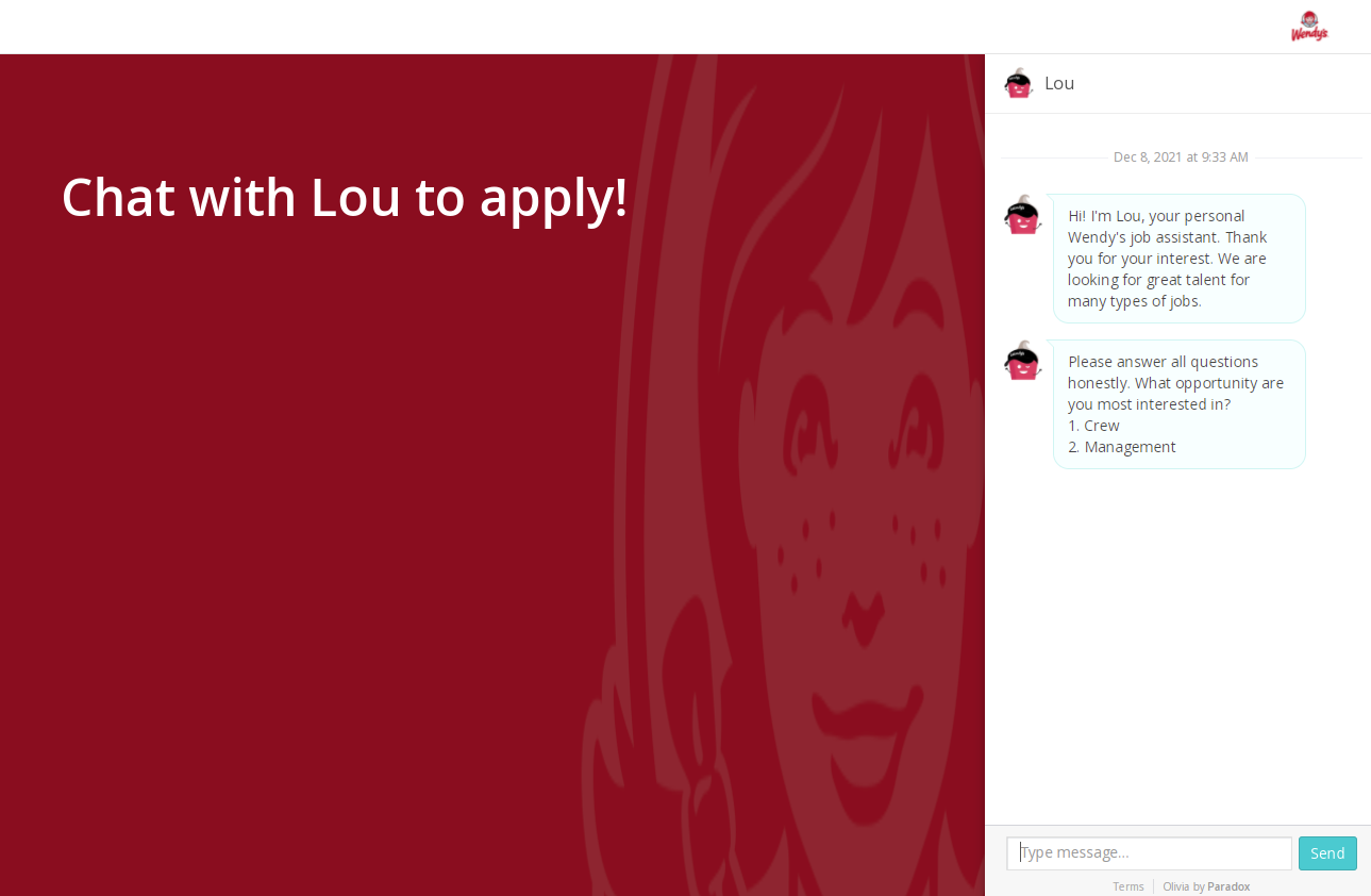 Chatbot to Screen Applicants - Restaurant & Café